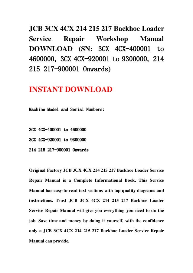 Jcb 3cx Wiring Diagram Free Download