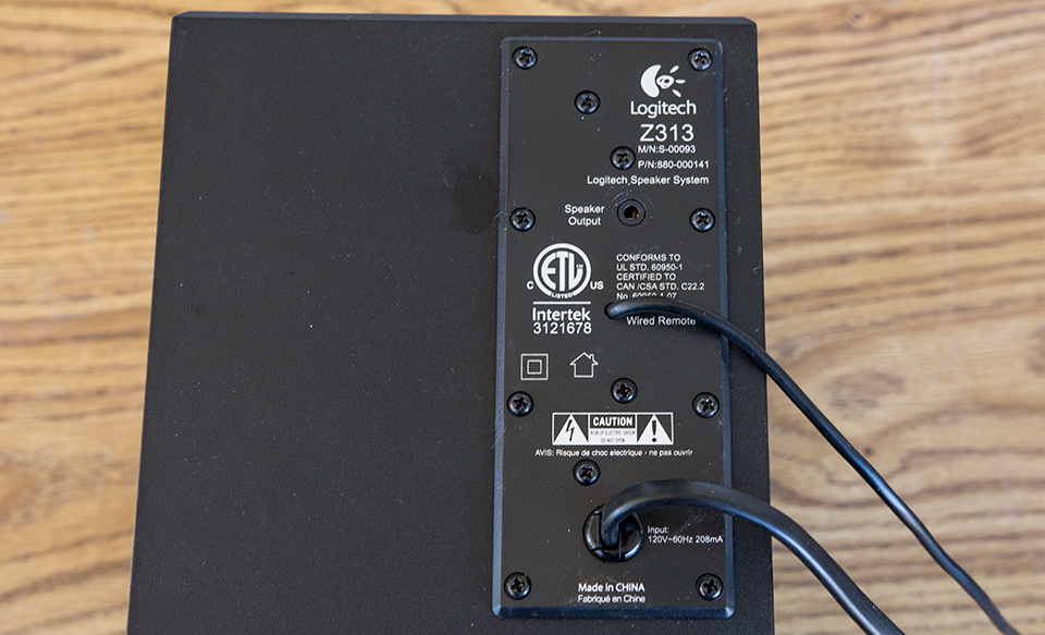 Logitech Z333 Wiring Diagram