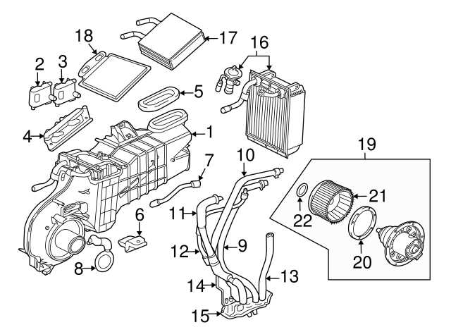 A Detailed Diagram of the Rear Heater Hose in the 2008 Ford Explorer