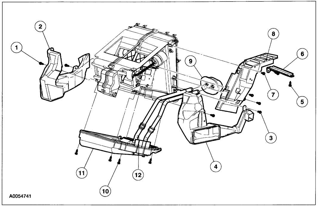 A Detailed Diagram of the Rear Heater Hose in the 2008 Ford Explorer