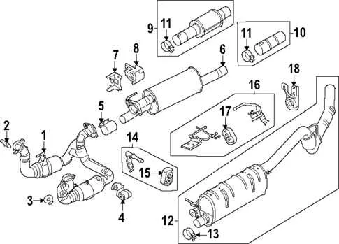 Ford F250 Exhaust System Diagram and Components