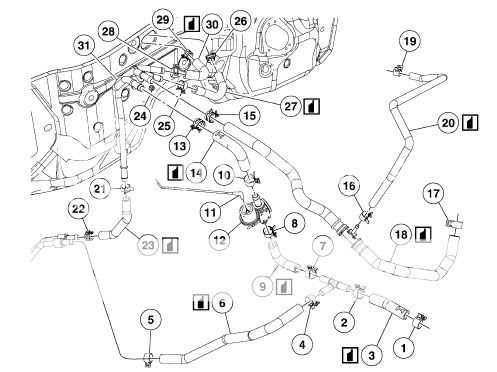 A Detailed Diagram of the Rear Heater Hose in the 2008 Ford Explorer