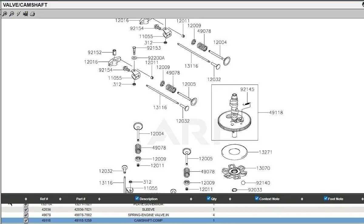 Kawasaki FR730V Parts Diagram Overview