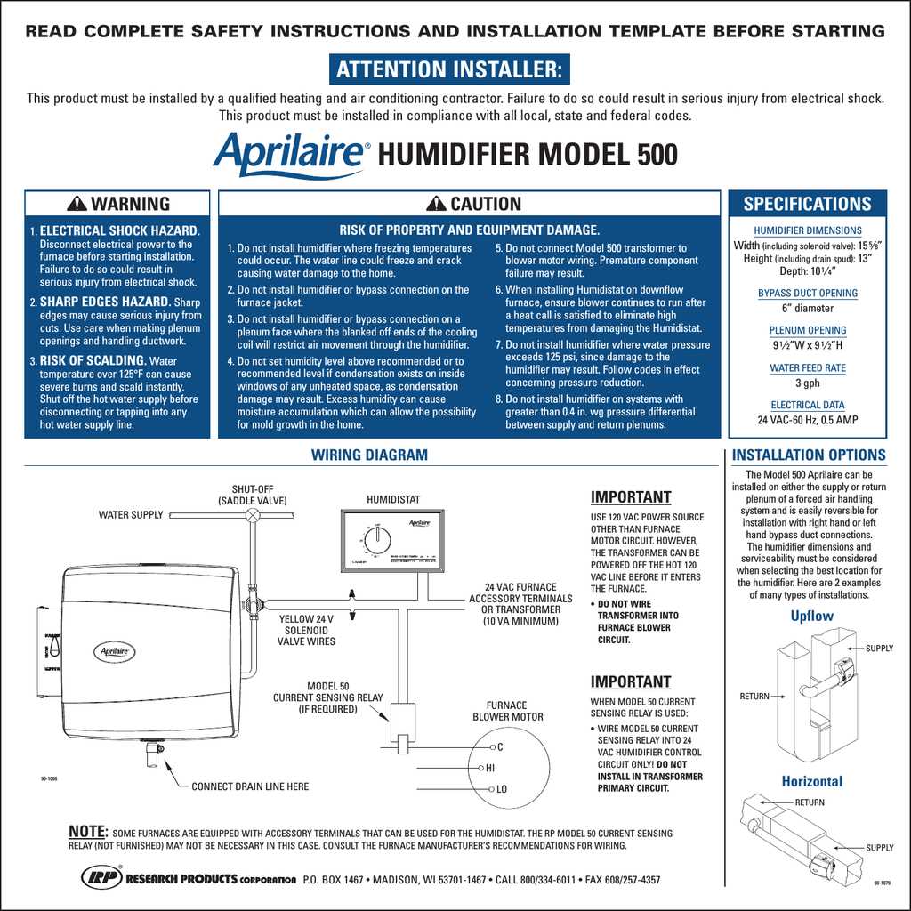Complete Guide to Wiring Diagram for Aprilaire Model 760